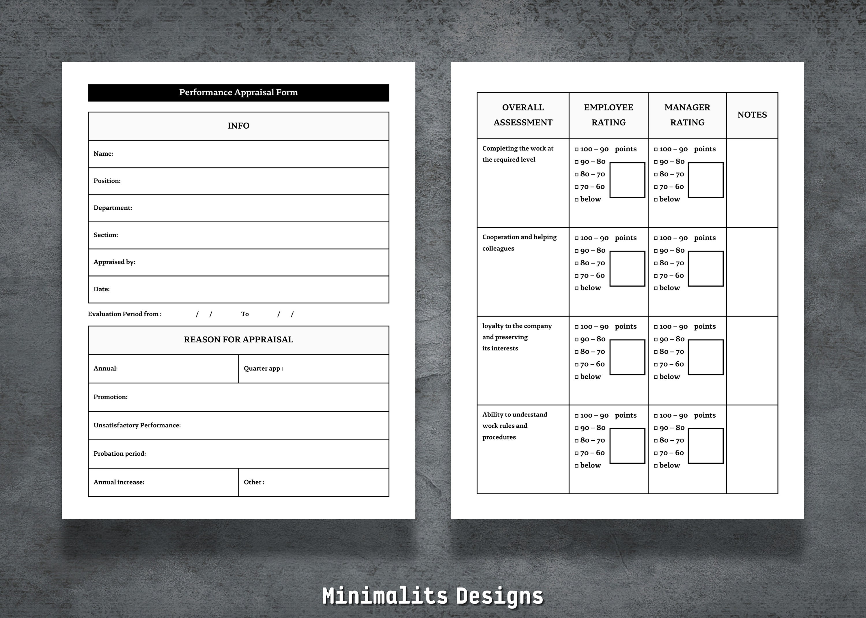 Performance Appraisal Form, Performance Appraisal Form Sheet ...