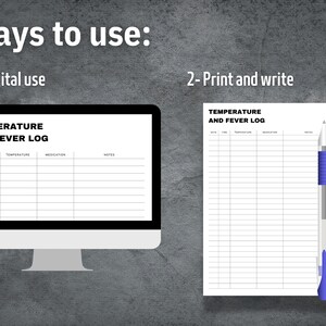 Temperature and Fever Log, Fever Tracker, Fever Chart, Temperature Log ...