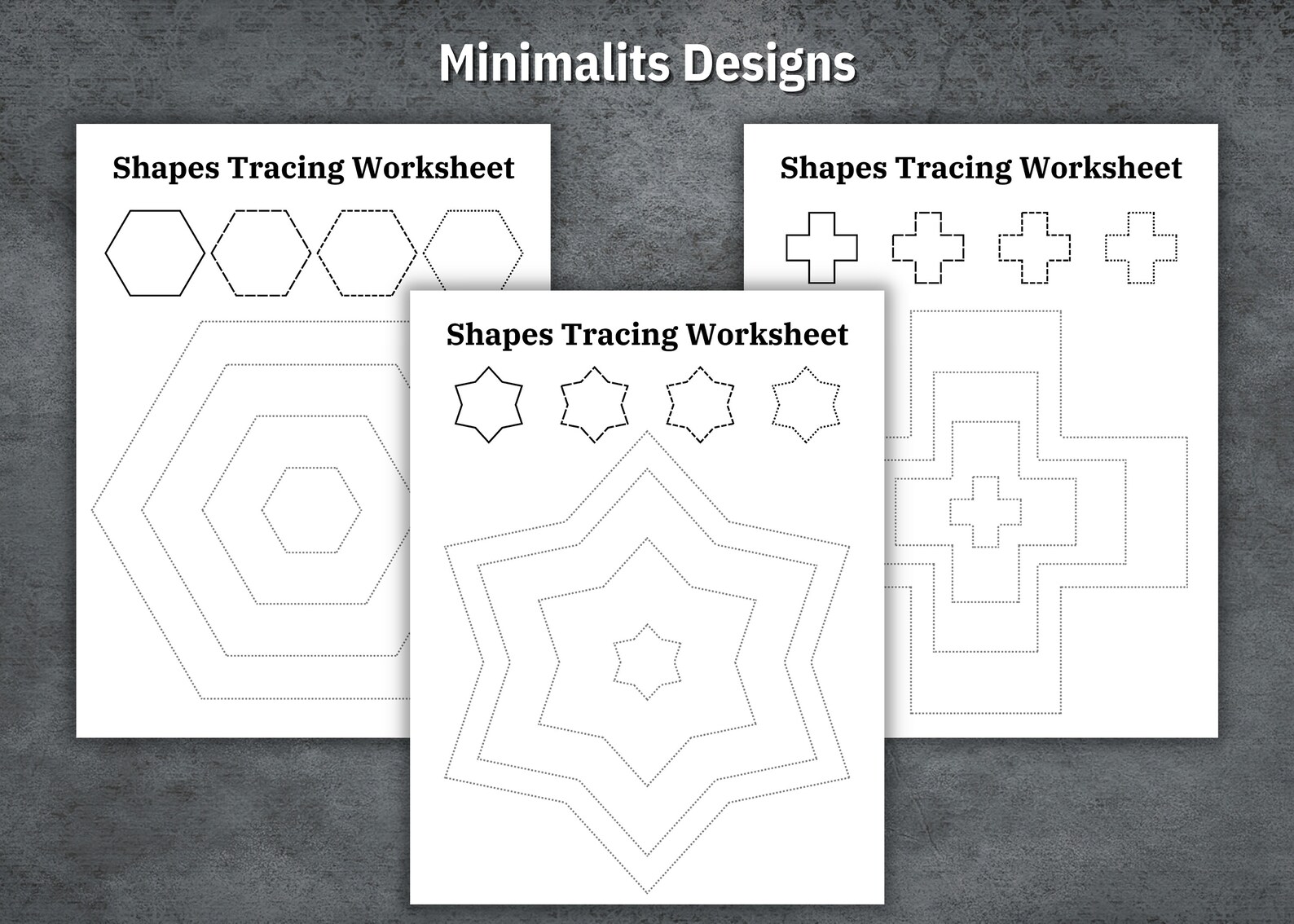Shapes Tracing Worksheet, Basic Shape Pages, Geometric Shapes ...