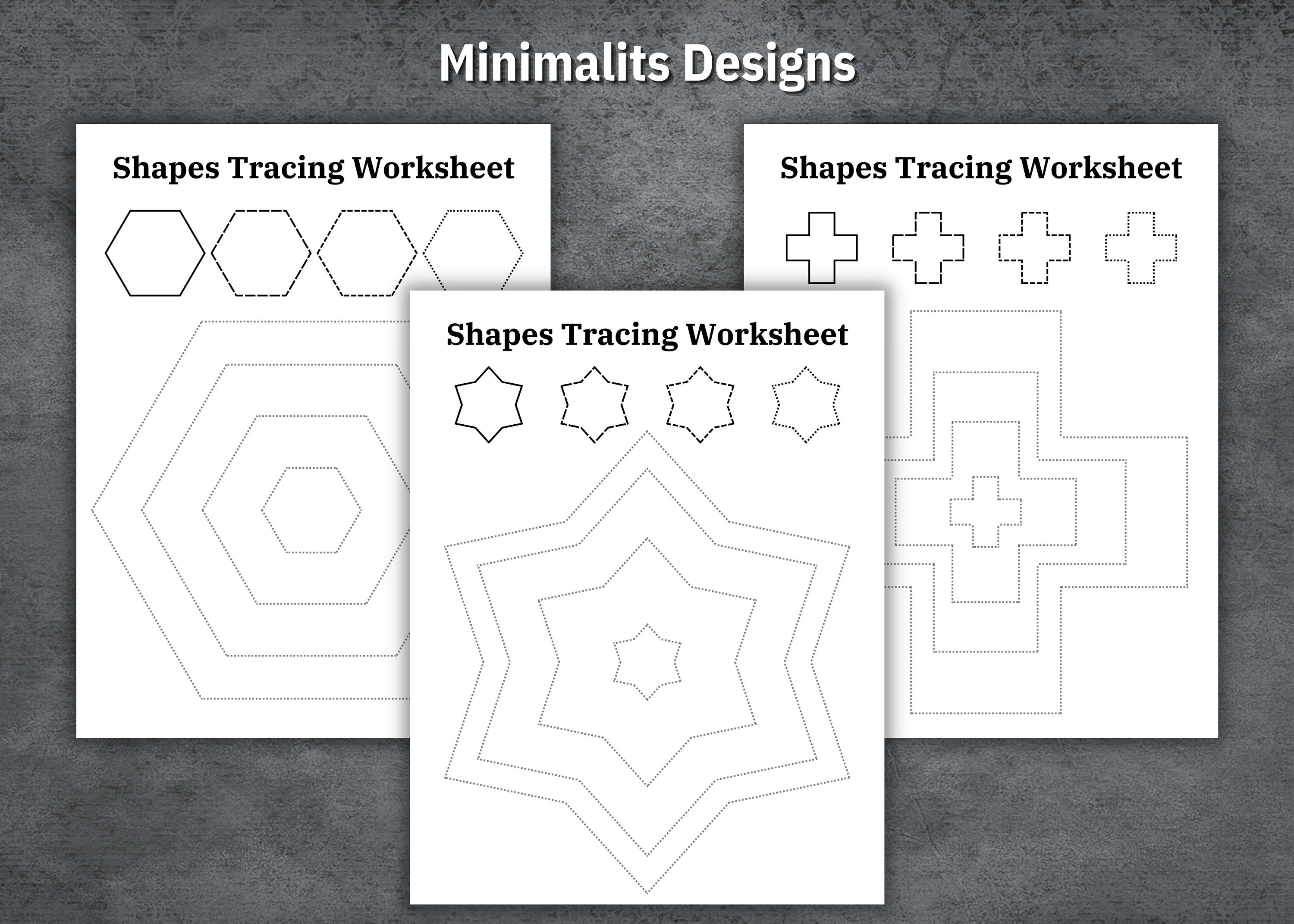 Shapes Tracing Worksheet, Basic Shape Pages, Geometric Shapes ...