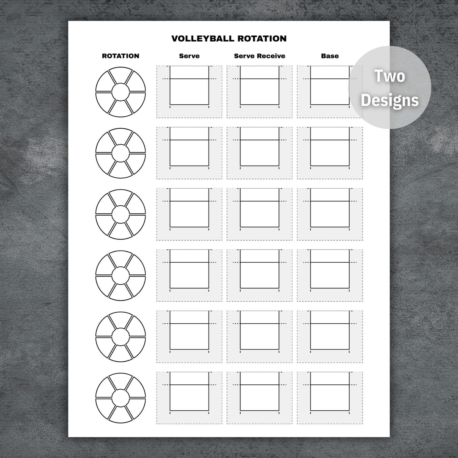 Volleyball Rotation Template, Volleyball Rotation Lineup Sheet ...