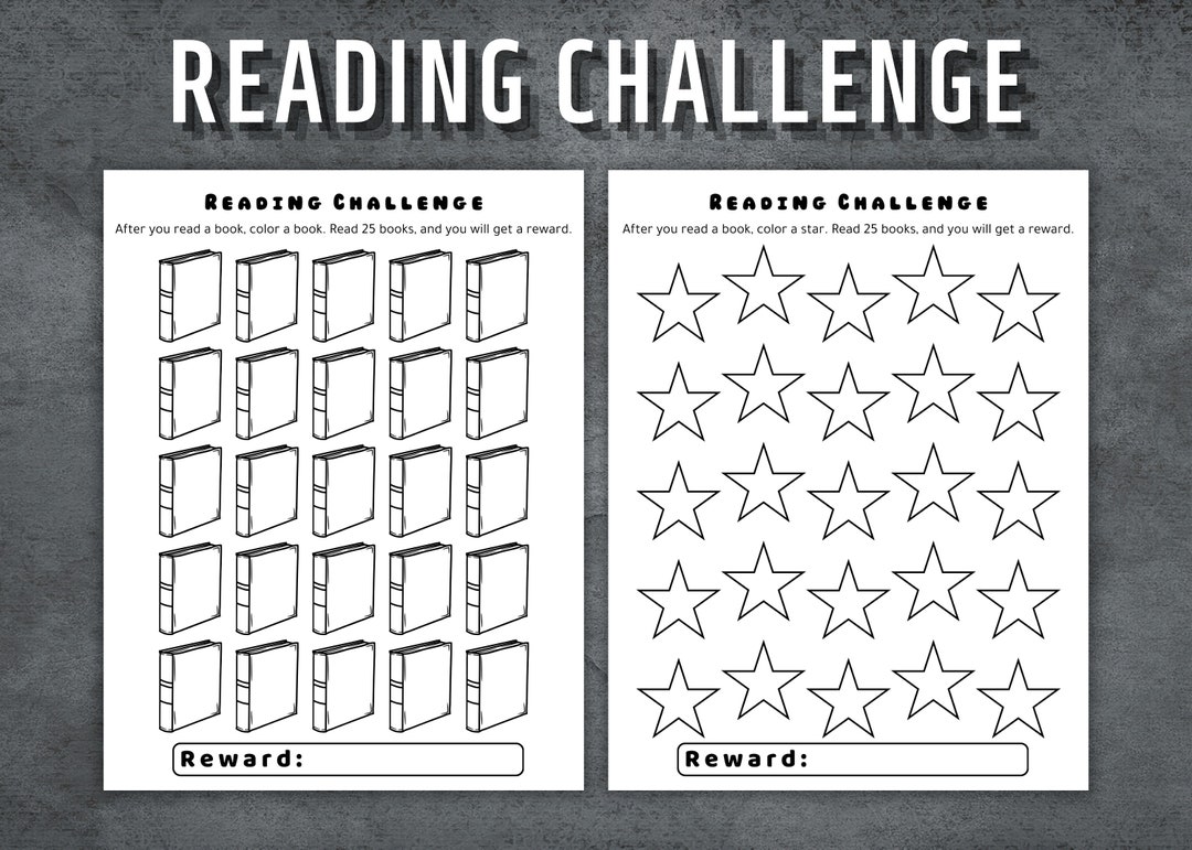 Reading Challenge, Printable Reading Tracker, Book Chart, Book Reading ...