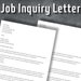 Job Inquiry Letter, Printable Job Inquiry Template, Letter of Inquiry ...