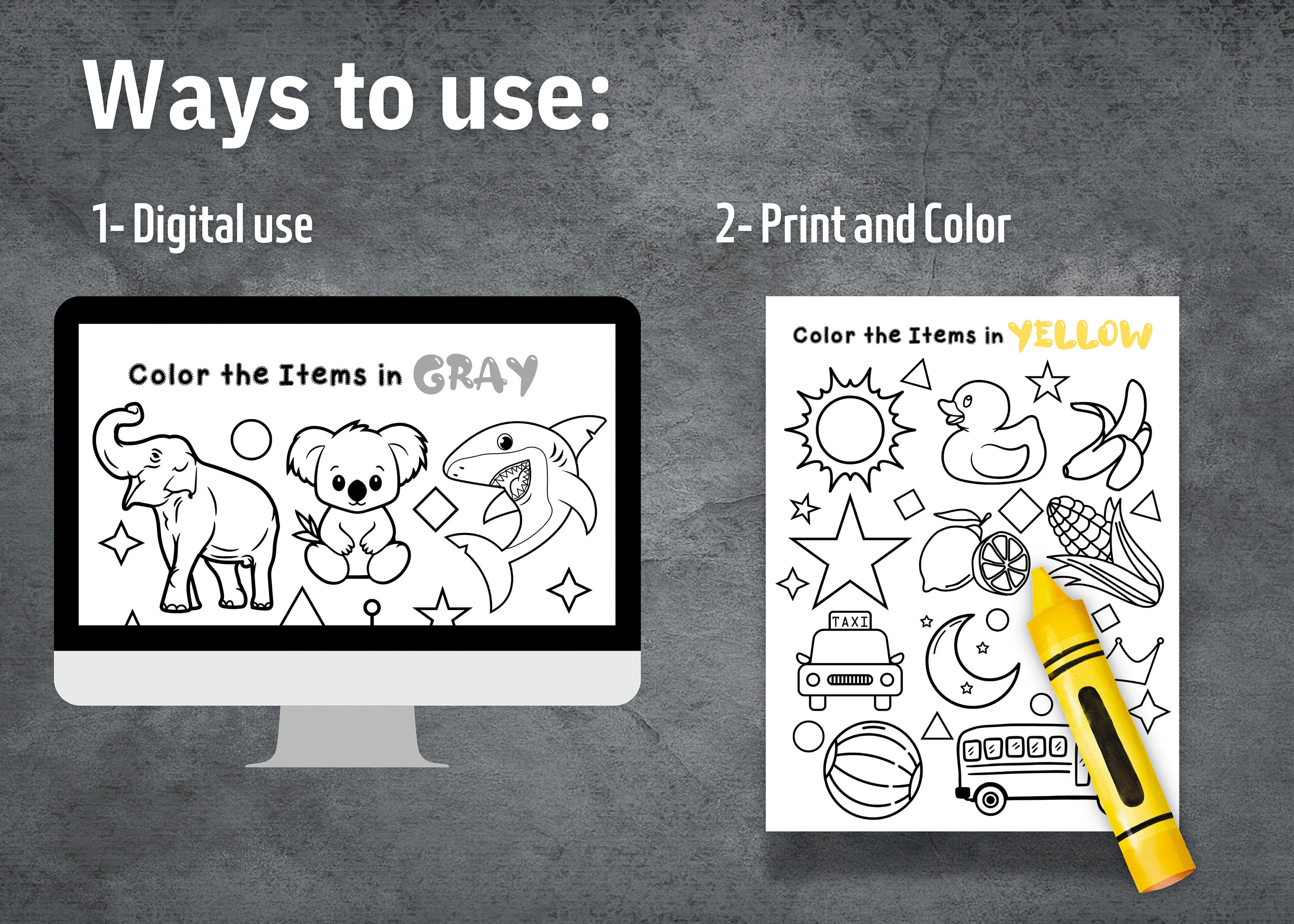 Learn and Create With Colors, Primary Colors Coloring Pages, Printable ...