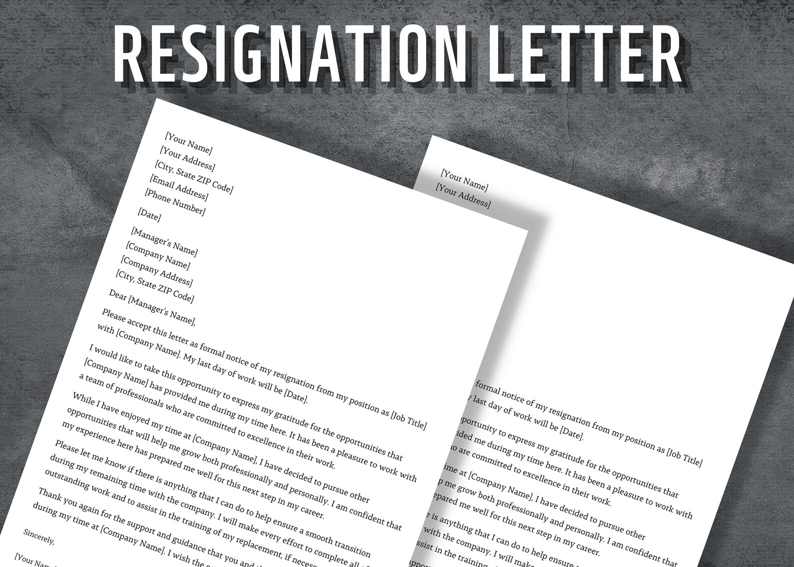Resignation Letter, Resign Letter, Printable Resignation Letter ...