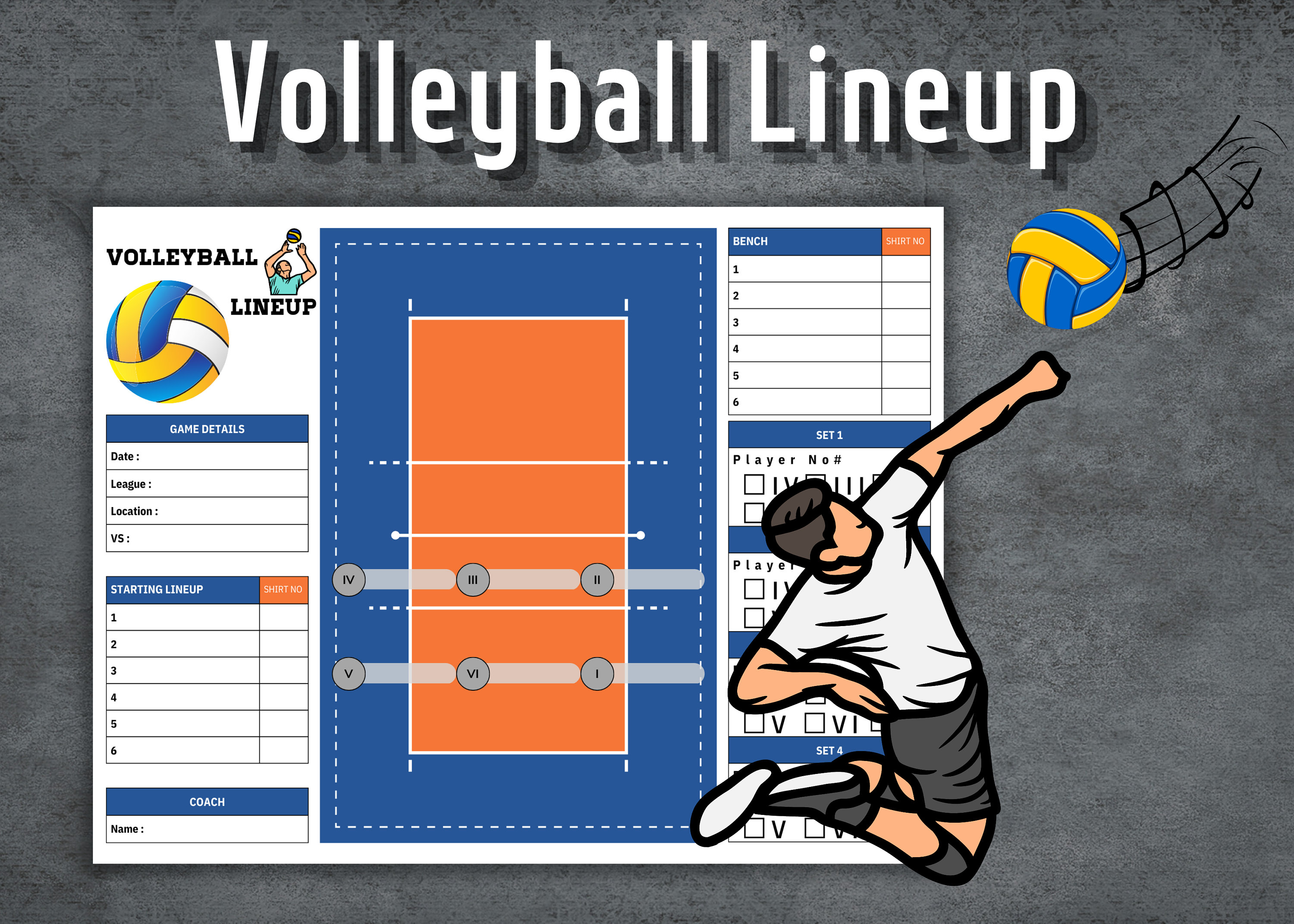 Volleyball Lineup, Volleyball Lineup Maker, Volleyball Game Day ...
