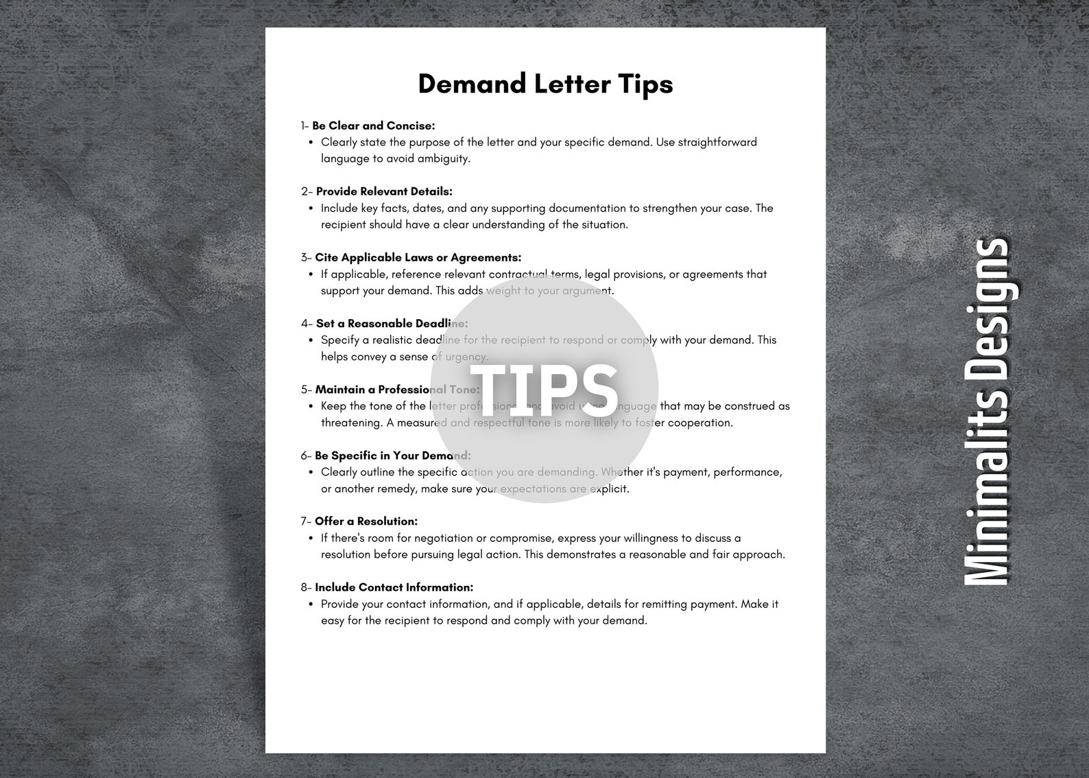 Demand Letter Template, Printable Demand Letter, Editable Demand Letter ...