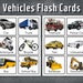 Vehicles Flash Cards, Preschool Flashcards, Printable Montessori Cards ...