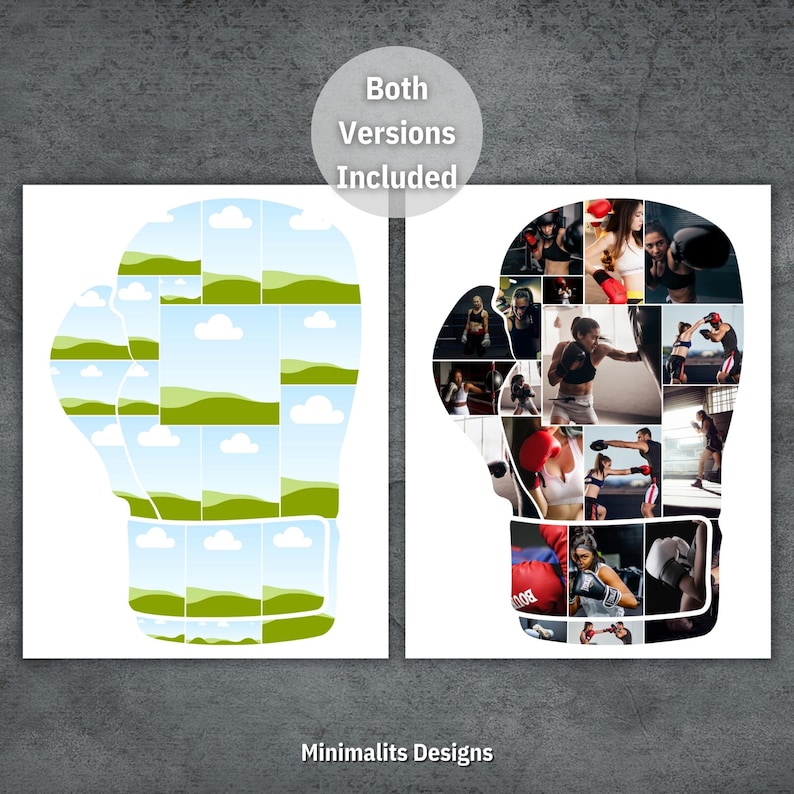 Boxing Photo Collage, Editable Canva Template, Boxing Canva Frame ...