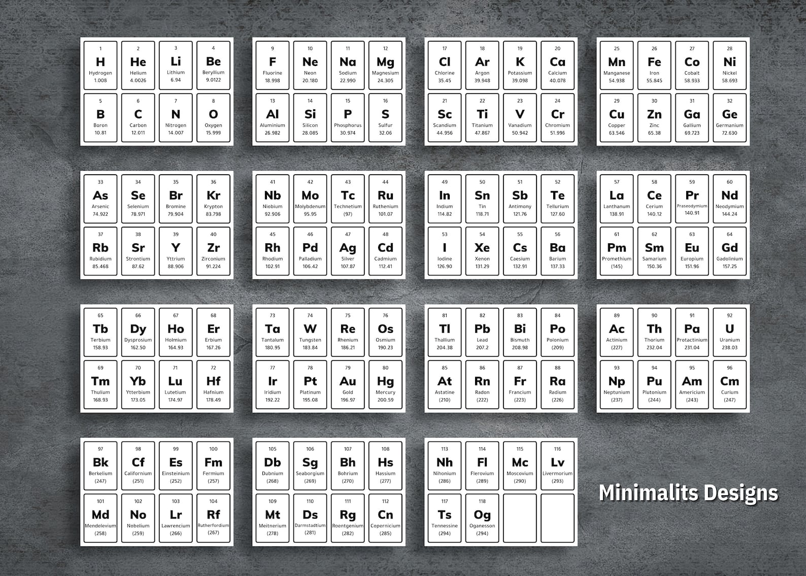 Periodic Table of Elements, Chemistry Flash Cards, Periodic Table of ...