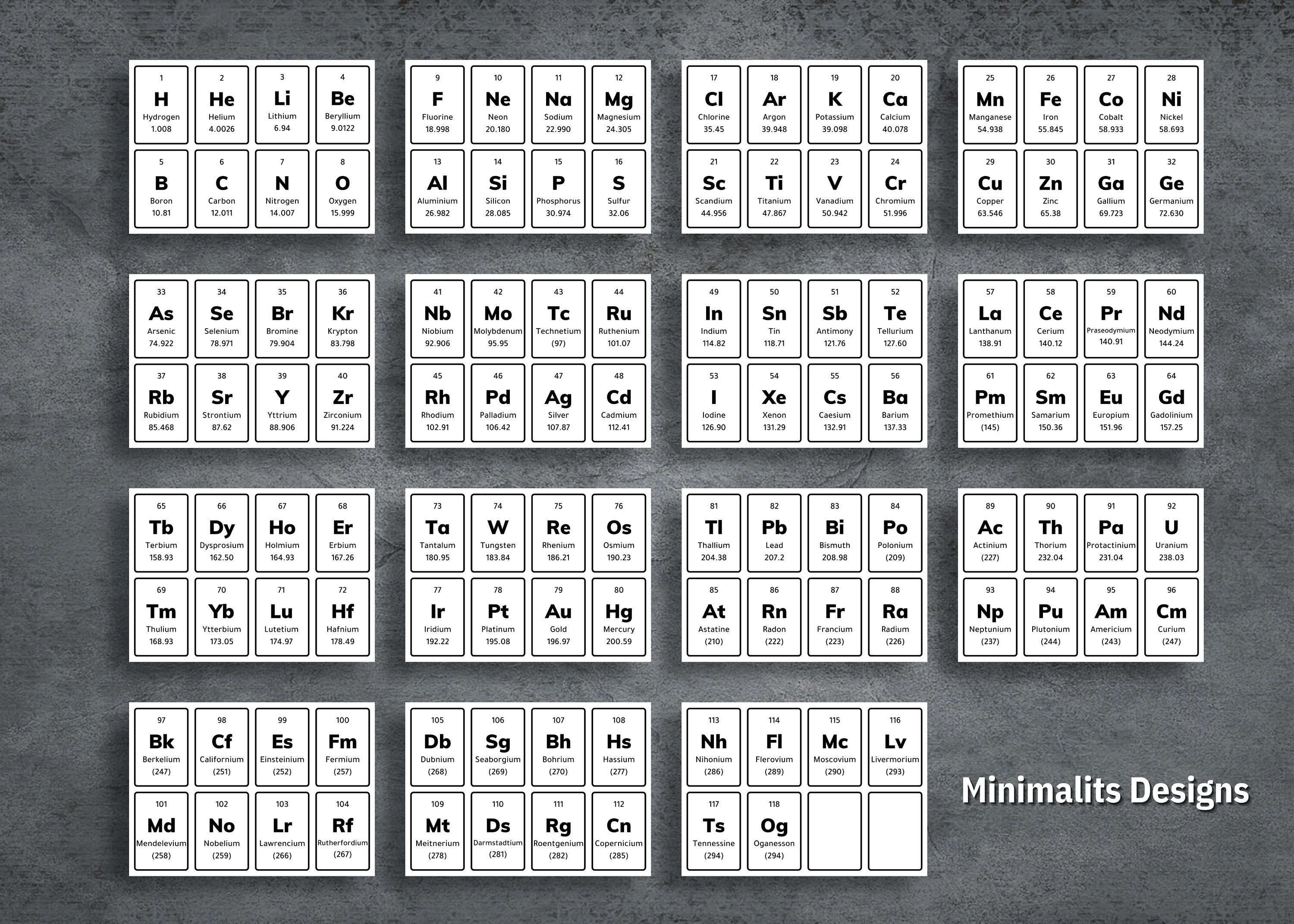 Periodic Table of Elements, Chemistry Flash Cards, Periodic Table of ...
