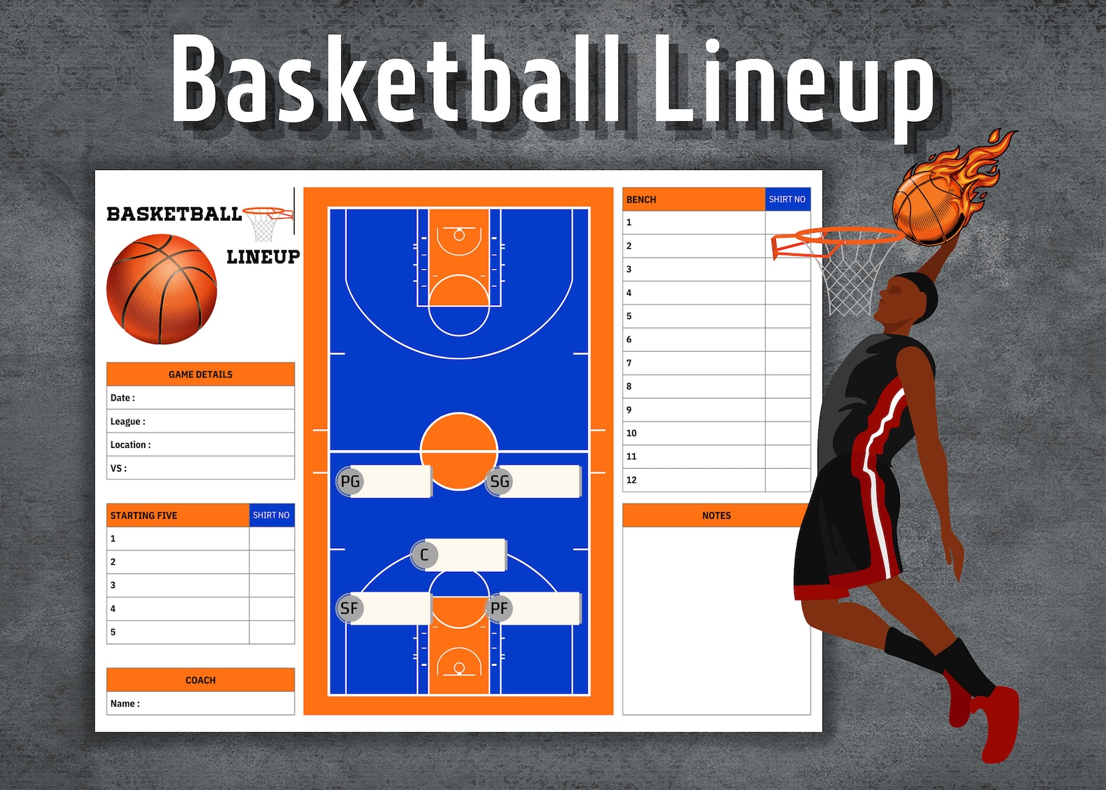 Basketball Lineup, Basketball Lineup Maker, Basketball Game Day ...