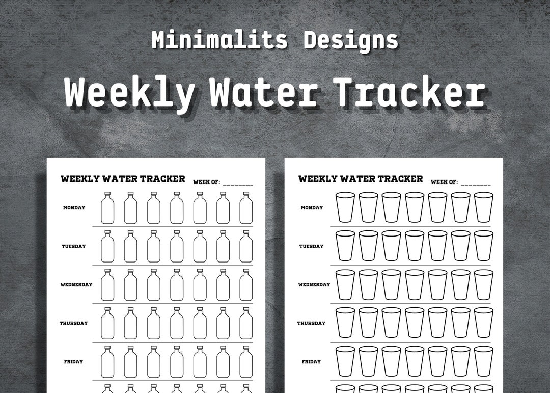 Weekly Water Tracker, Water Log, Printable Water Tracker, Instant ...