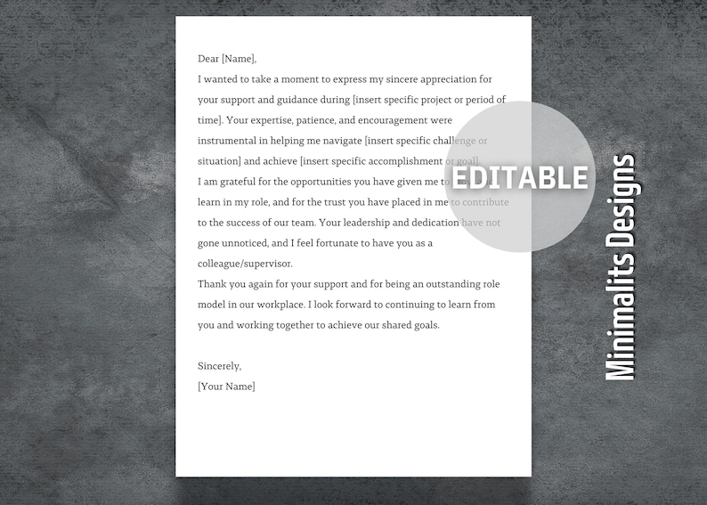 Professional Thank You Letter, Printable Thank You Letter, Thank You ...