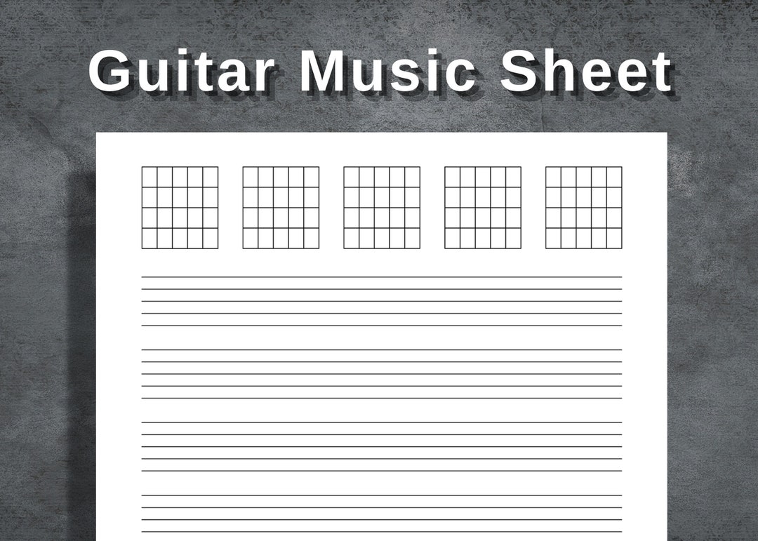 Guitar Music Sheet, Music Sheet, Blank Music Paper, Blank Guitar Music ...