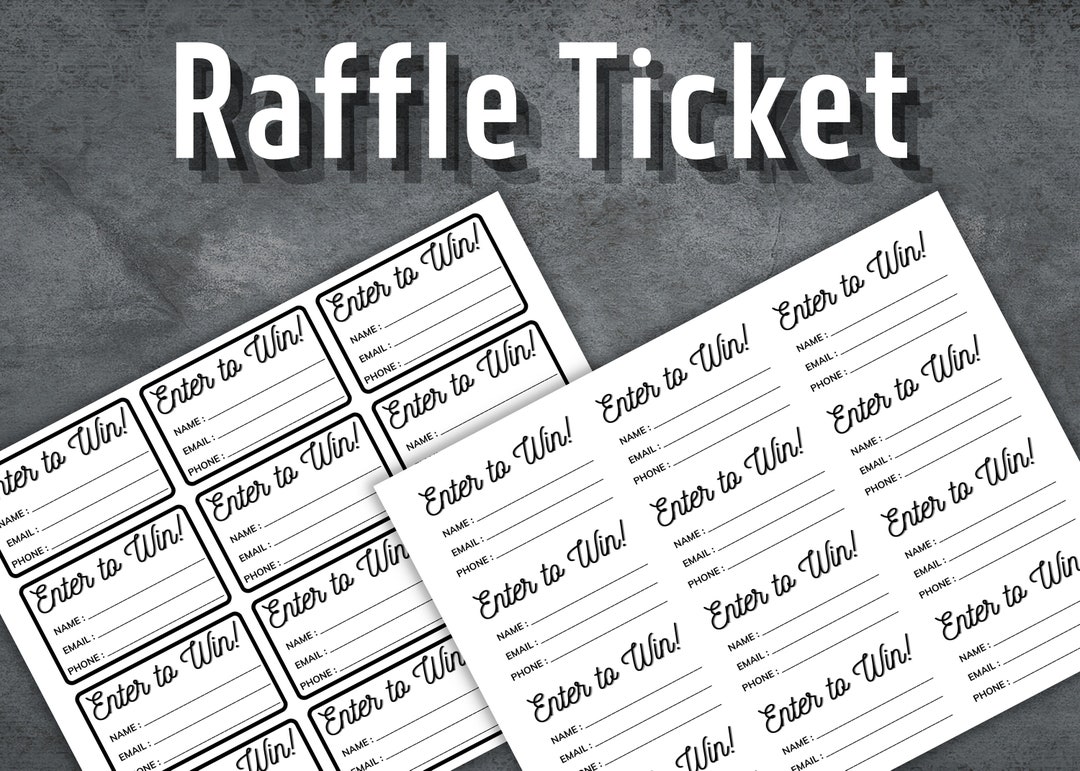Raffle Ticket Template, Printable Raffle Ticket, Editable Raffle Ticket ...