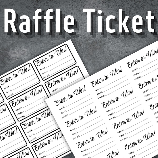 Printable and Editable Raffle Ticket Template - Etsy