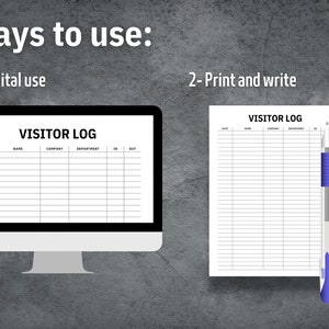 Visitor Log, Visitor Logbook, Visitor Tracker Form, Printable Visitor ...