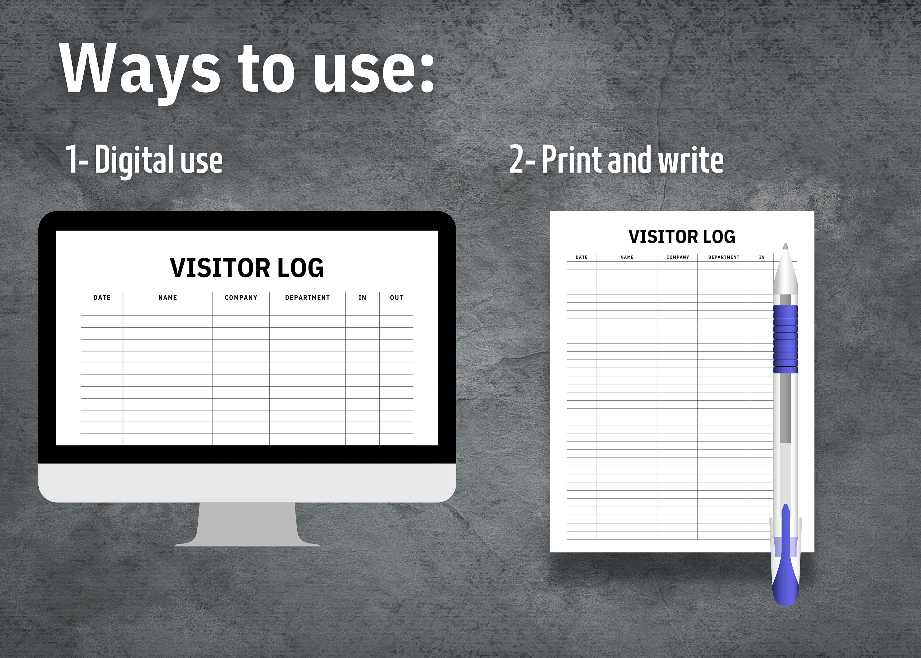 Visitor Log, Visitor Logbook, Visitor Tracker Form, Printable Visitor ...