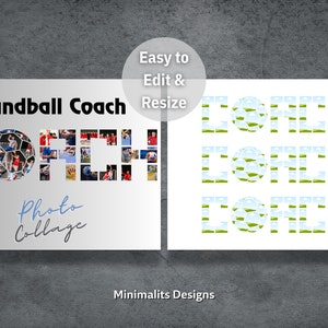 Handball Coach Photo Collage, Editable Canva Template, Handball Canva ...