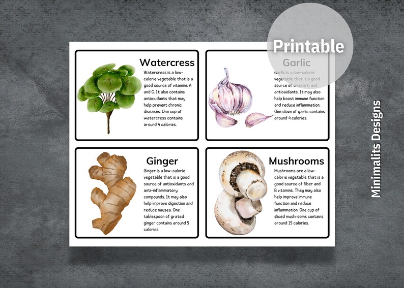 Vegetables Flash Cards Montessori Flash Cards Printable - Etsy