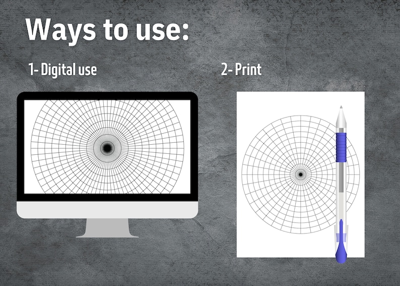 Polar Graph Paper, Printable Circular Graph Paper, Circular Grid Paper ...