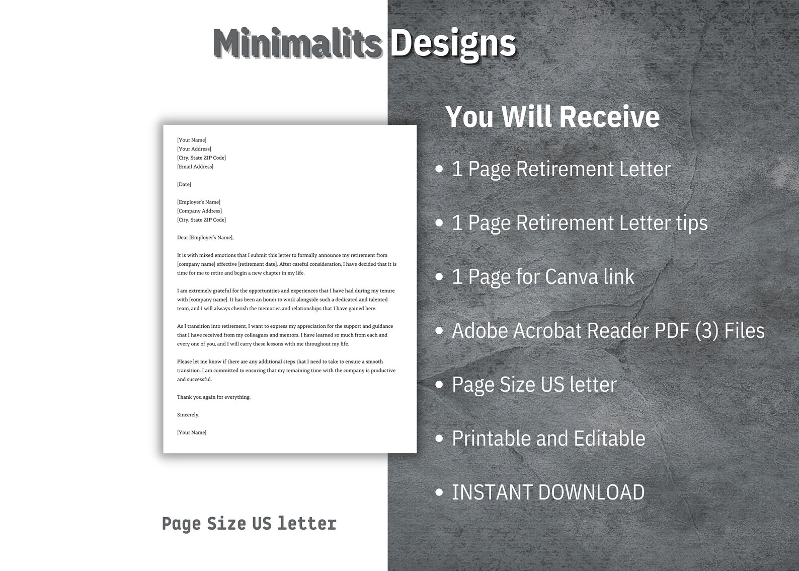 Professional Retirement Letter, Retirement Notice, Retirement ...
