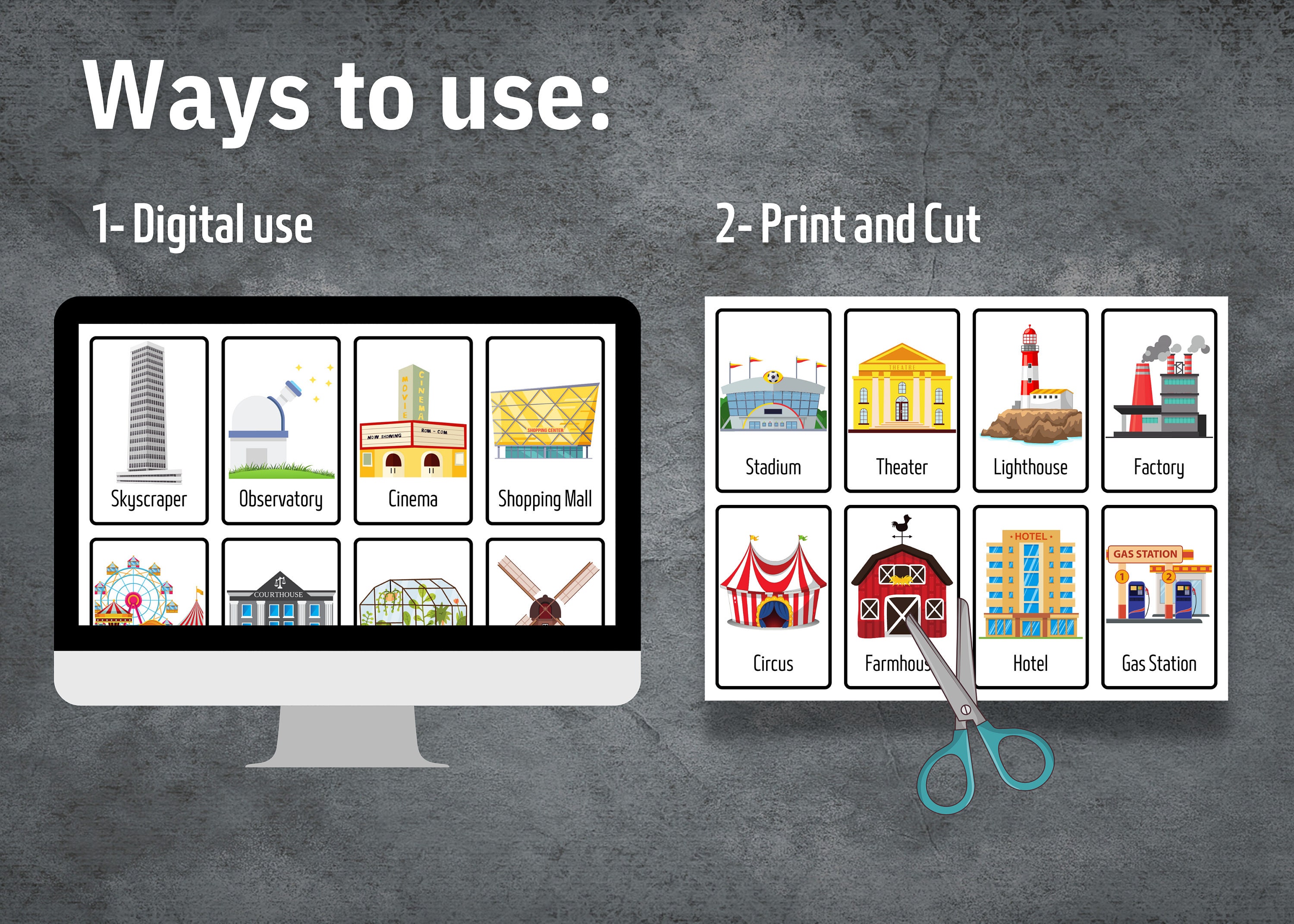 Building Flashcards, Preschool Flashcards, Printable Montessori Cards ...