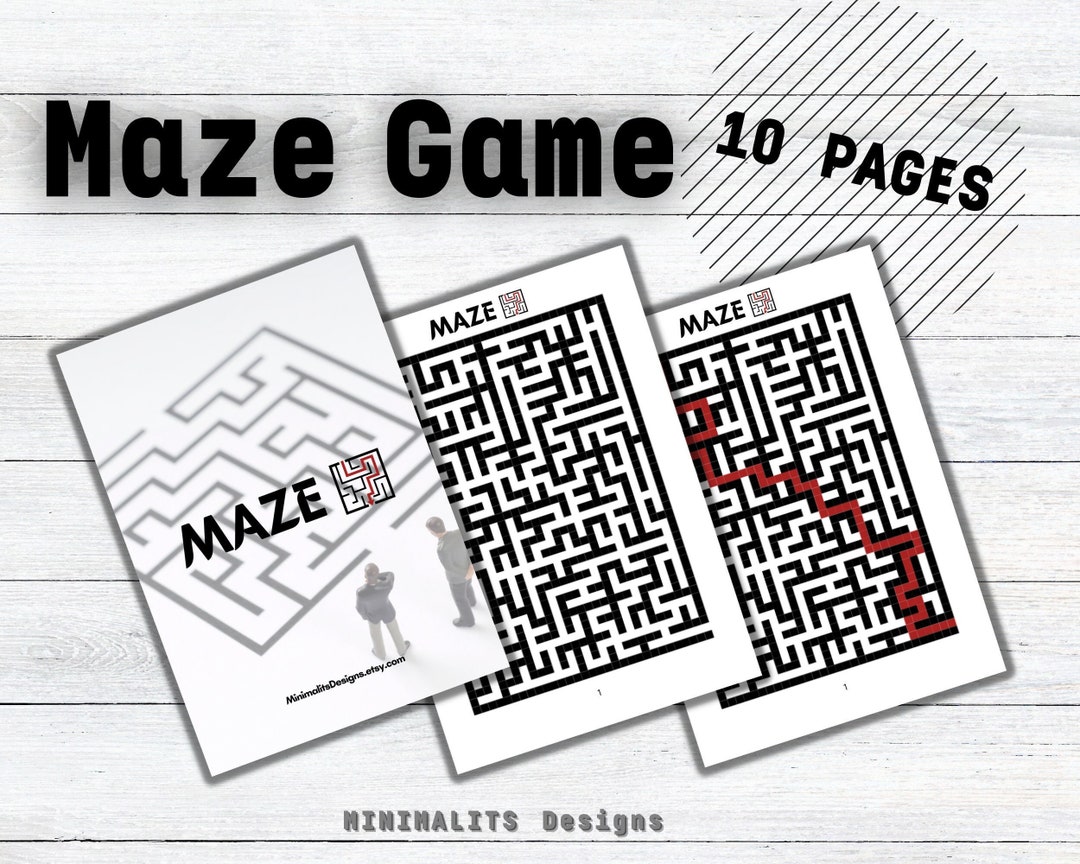 Maze Puzzle Game, Maze Puzzle Book, Printable Maze, Instant Download - Etsy