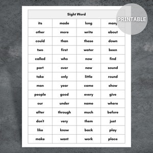 Sight Word Flash Cards, Preschool Flashcards, Printable Montessori ...