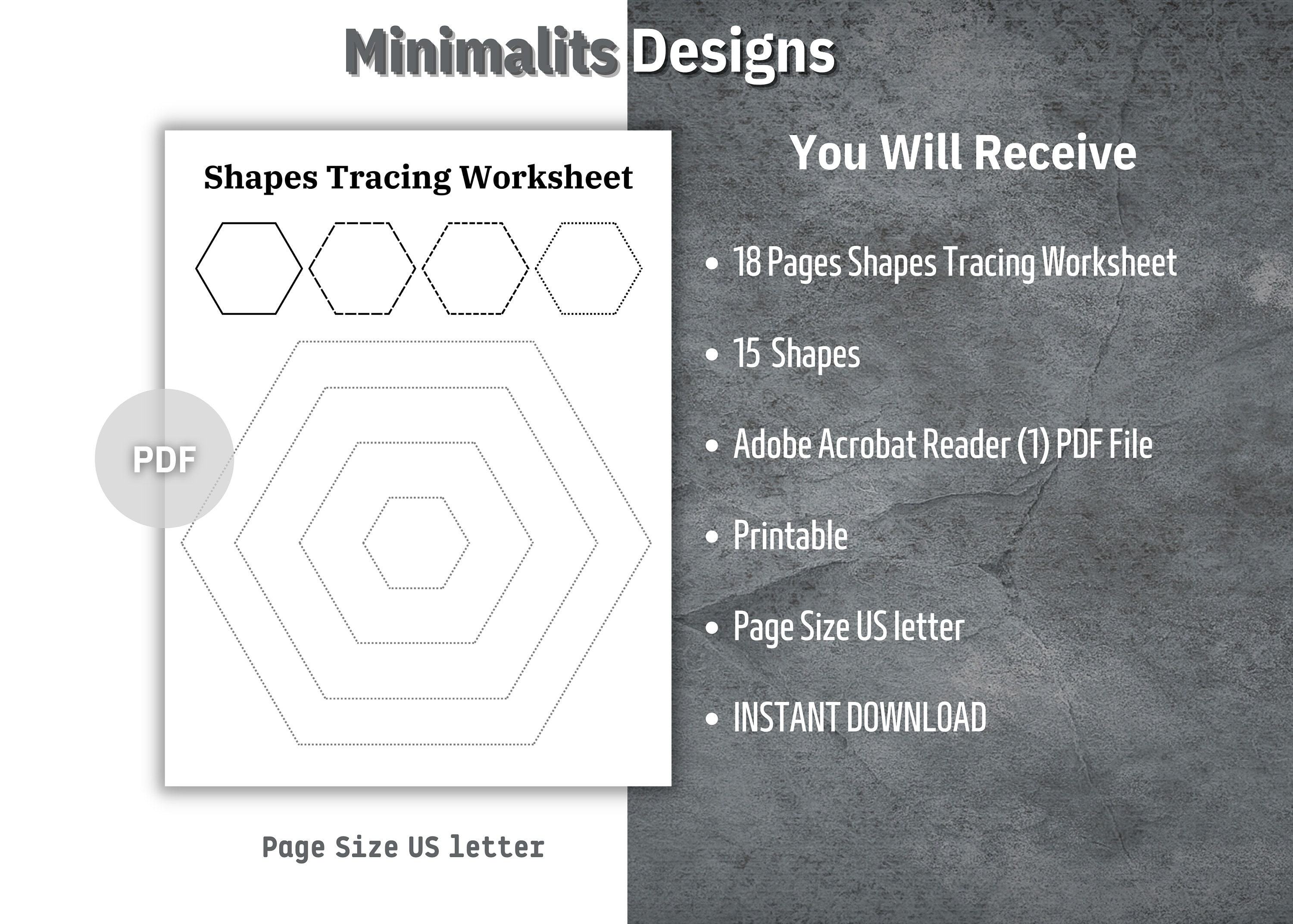 Shapes Tracing Worksheet, Basic Shape Pages, Geometric Shapes ...