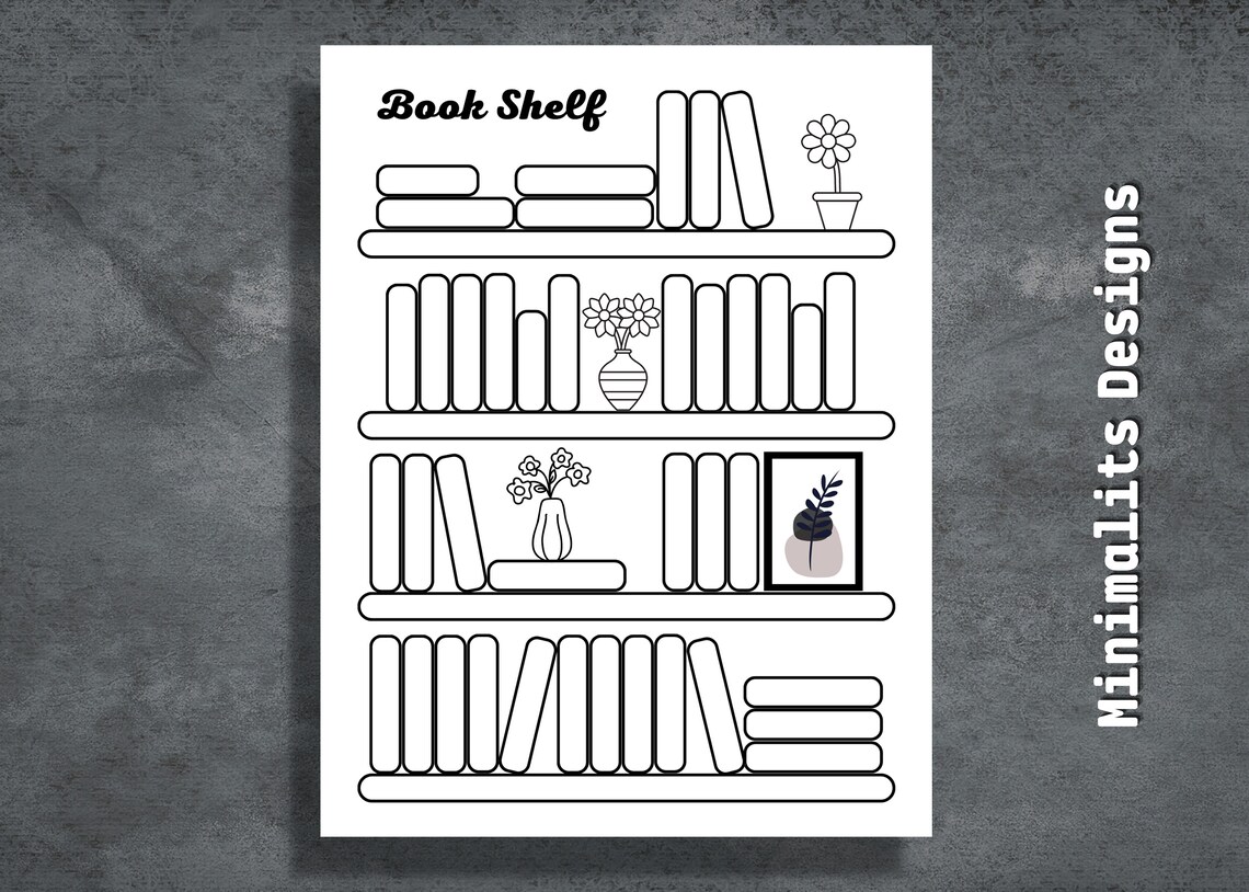 Bookshelf Reading Chart Reading Log Bookshelf Tracker Book - Etsy