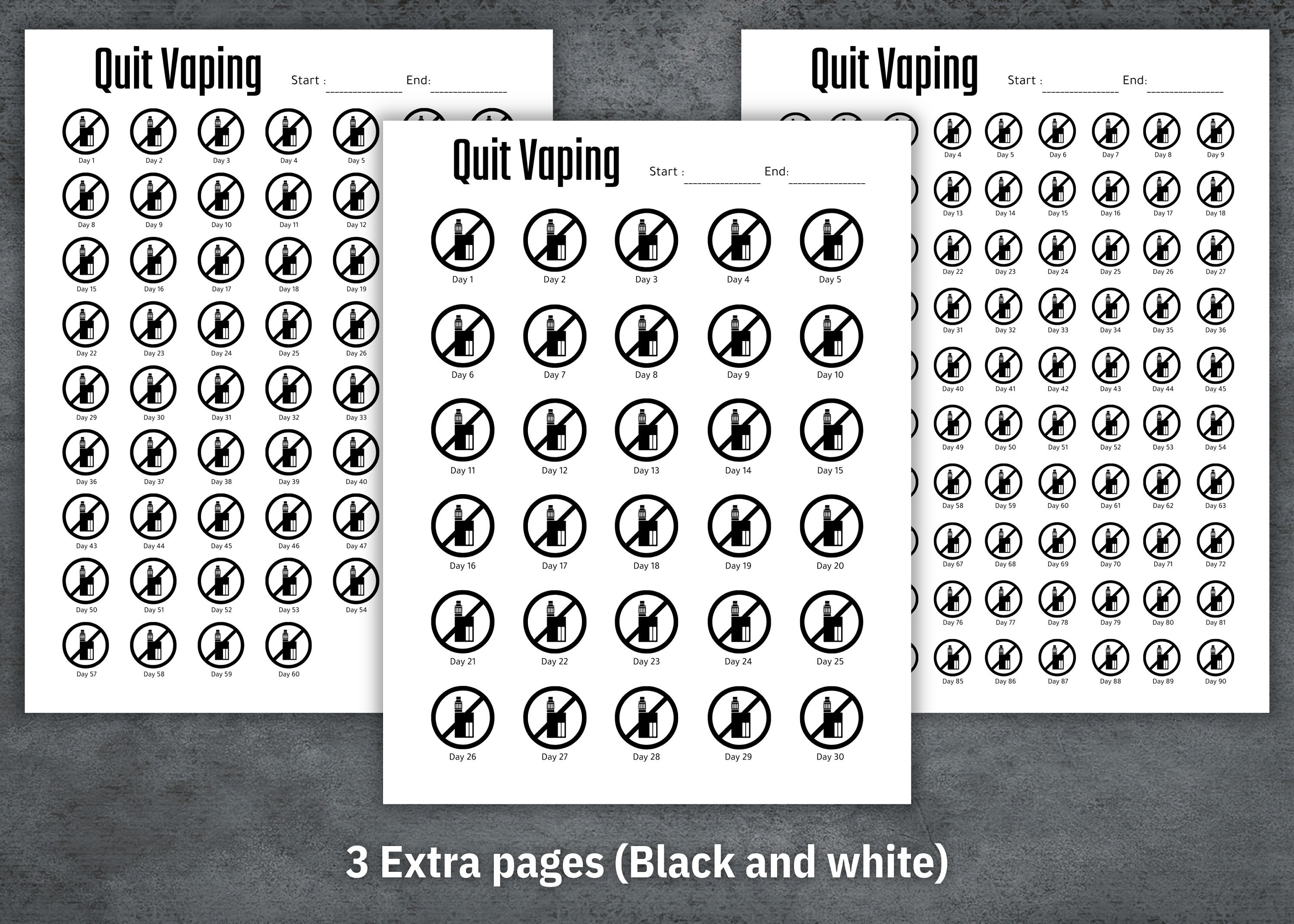 Quit Vaping Challenge, Printable No Vaping Challenge, Stop Vaping ...
