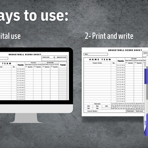 Basketball Score Sheet, Basketball Score Card, Printable Basketball ...