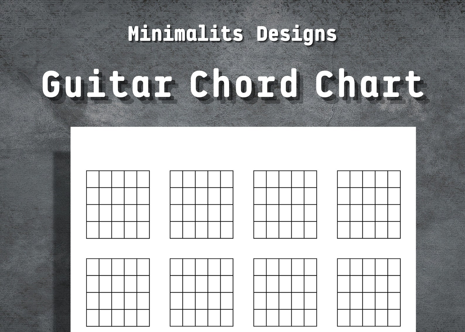 Guitar Chord Chart Guitar Tab Paper Music Sheet Guitar - Etsy