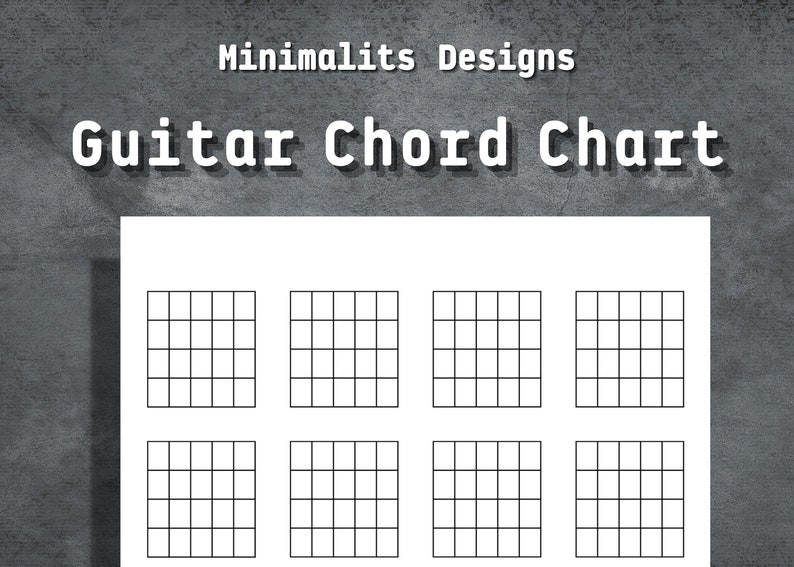 Guitar Chord Chart Guitar Tab Paper Music Sheet Guitar - Etsy