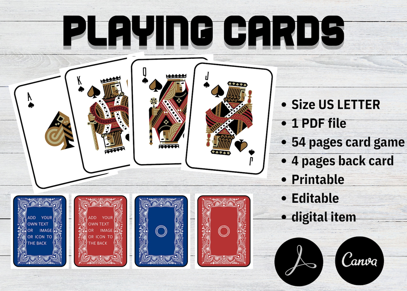 Playing Cards, Printable Playing Cards, Poker Deck, Playing Cards ...