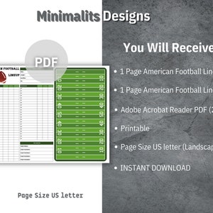 American Football Lineup, Football Lineup Maker, Football Game Day ...