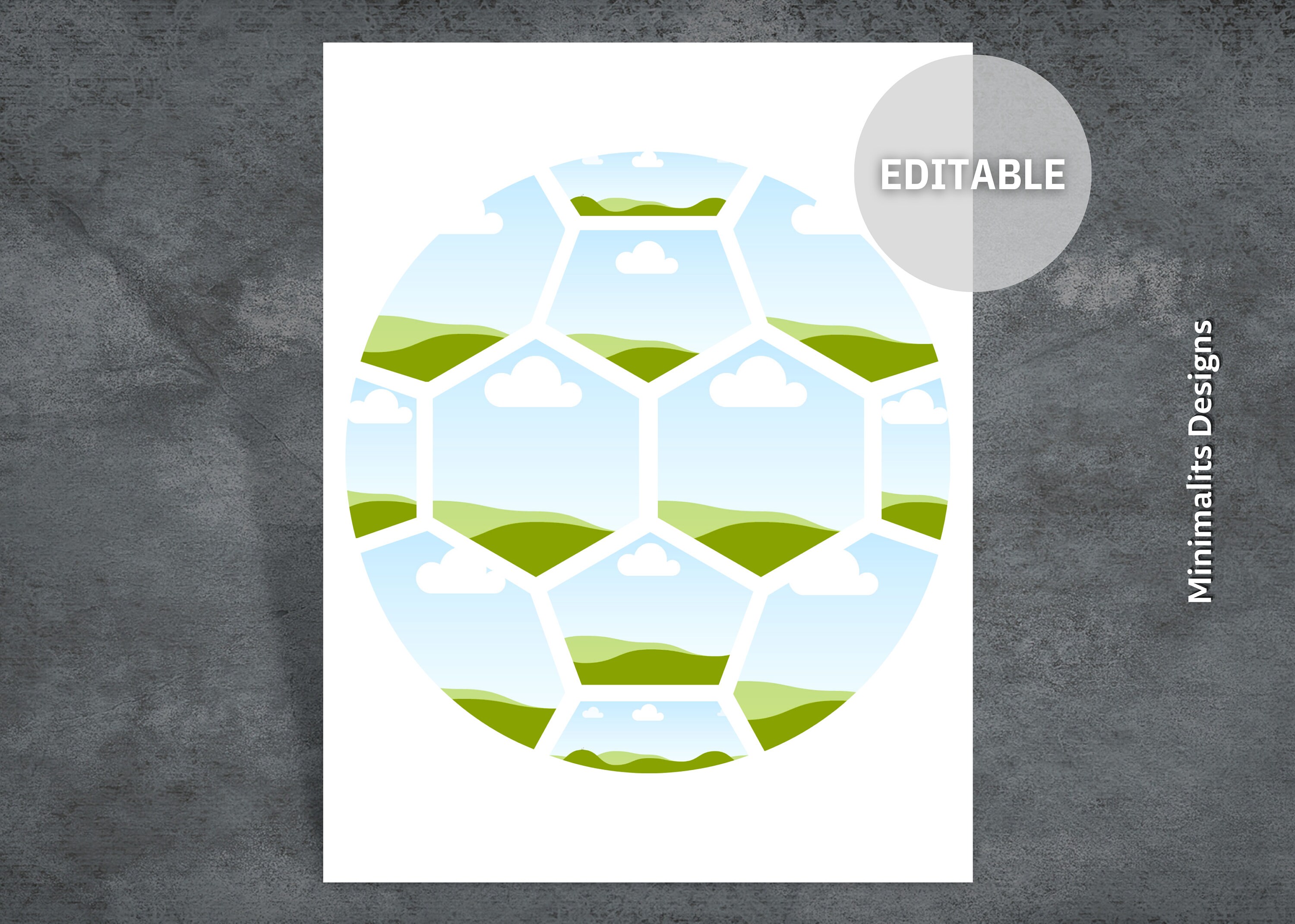 Football Photo Collage, Editable Canva Template, Soccer Canva Frame ...