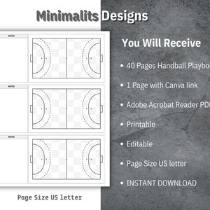 Handball Playbook Template, Printable Blank Handball Diagrams, Canva ...