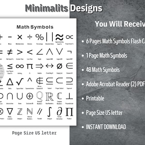 Math Symbols Flash Cards, Nomenclature Cards, Printable Math Symbols ...