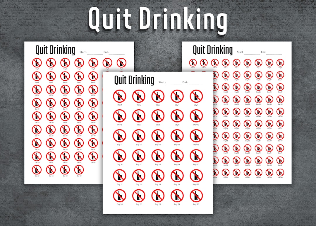 Quit Drinking Challenge, Printable No Alcohol Challenge, Stop Drinking ...