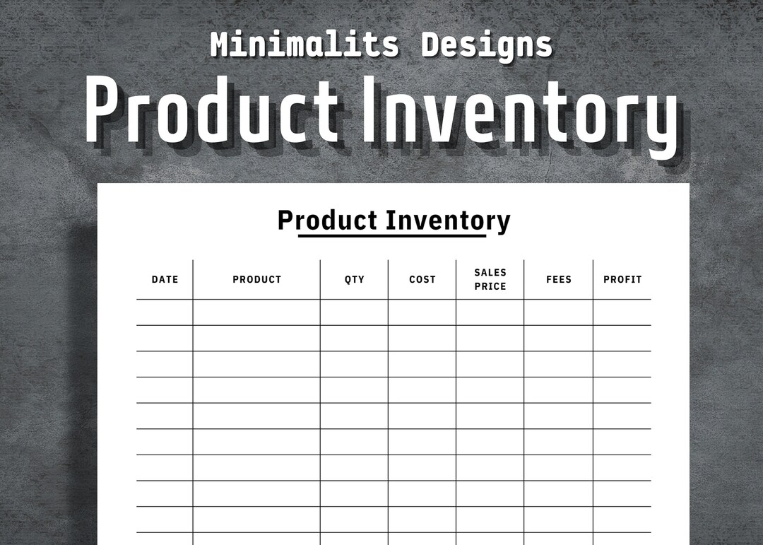 Product Inventory Product Inventory Management Editable - Etsy