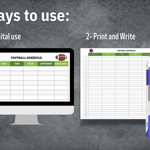 American Football Schedule Template, Printable Football Schedule ...