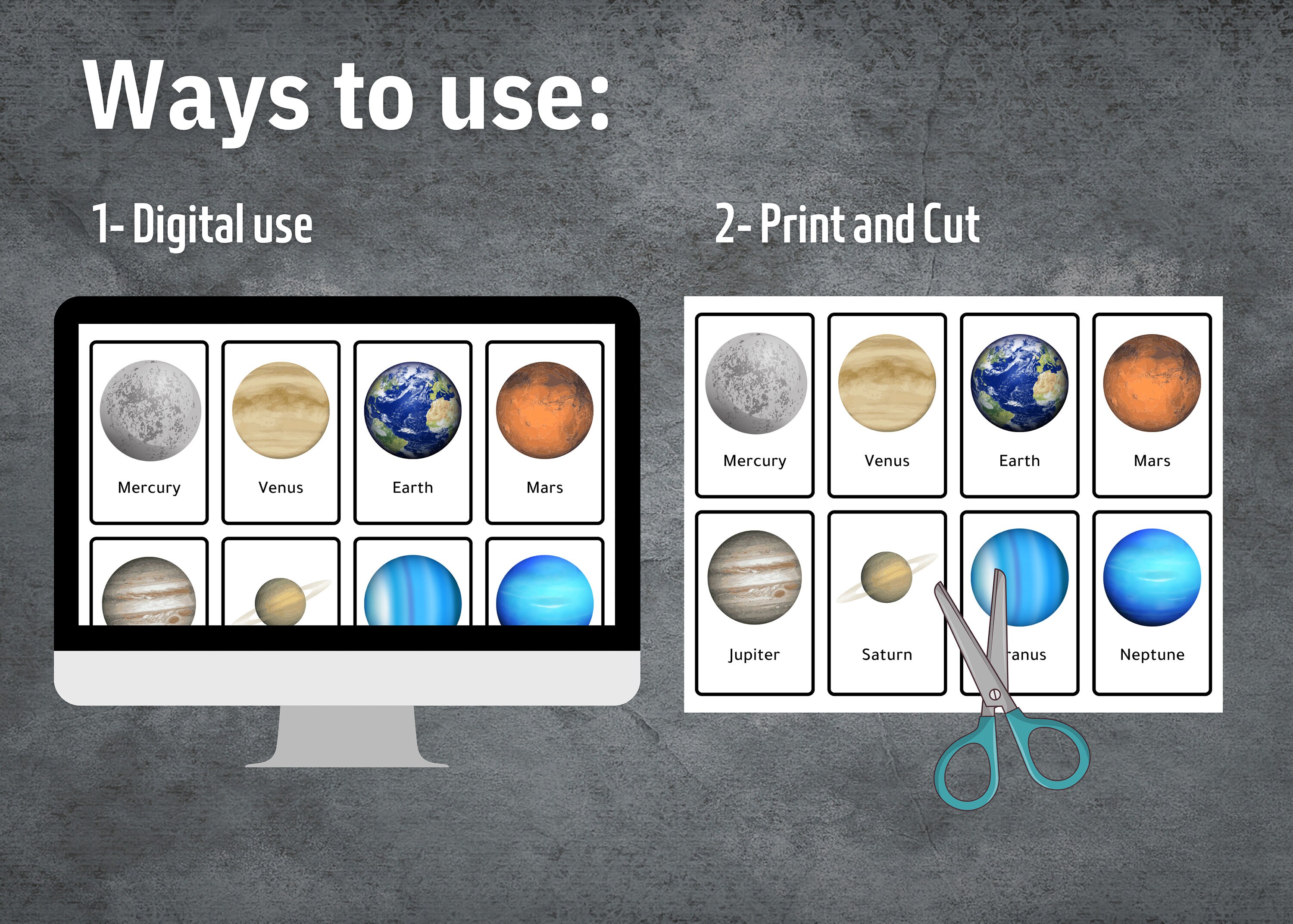 Solar System Flashcards, Printable Flashcards, Editable Montessori ...