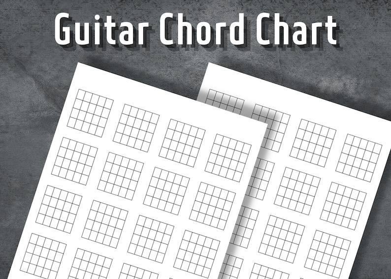 Guitar Chord Chart, Guitar Tab Paper, Music Sheet, Guitar Blank Chord ...