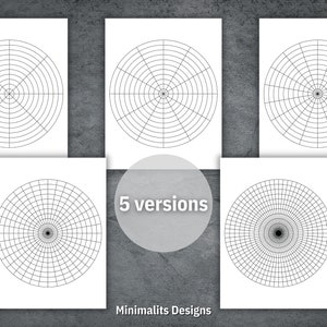 Polar Graph Paper, Printable Circular Graph Paper, Circular Grid Paper ...