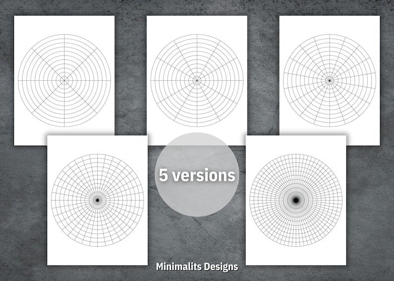 Polar Graph Paper, Printable Circular Graph Paper, Circular Grid Paper ...