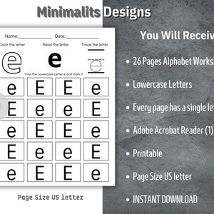 Alphabet Worksheets, Find the Lowercase Letters, Printable Alphabet ...