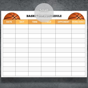 Basketball Schedule Template, Printable Basketball Schedule, Editable ...